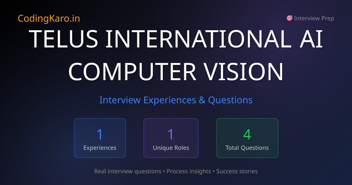Telus%20international%20ai%20computer%20vision Interview Questions & Experiences 2025 | 1+ Real ...